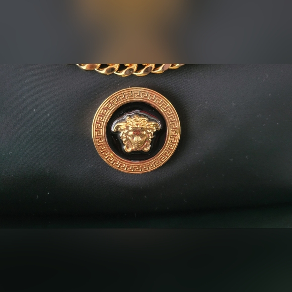 Versace | Bags | Versace Nylon Tribute Chain Crossbody Shoulder Bag ...